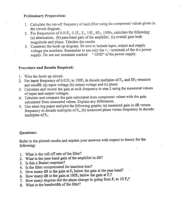 Objectives: 1. Plot the frequency response for a | Chegg.com