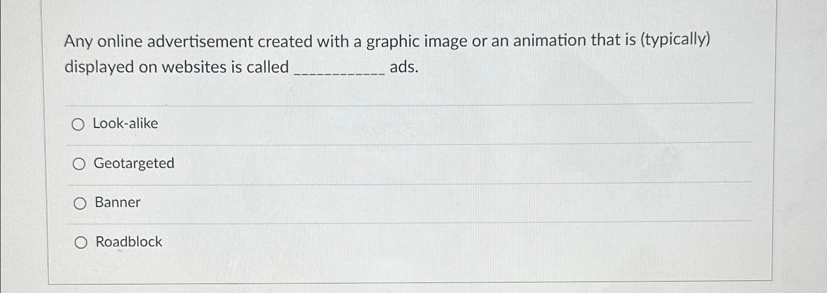 Any online advertisement created with a graphic image | Chegg.com