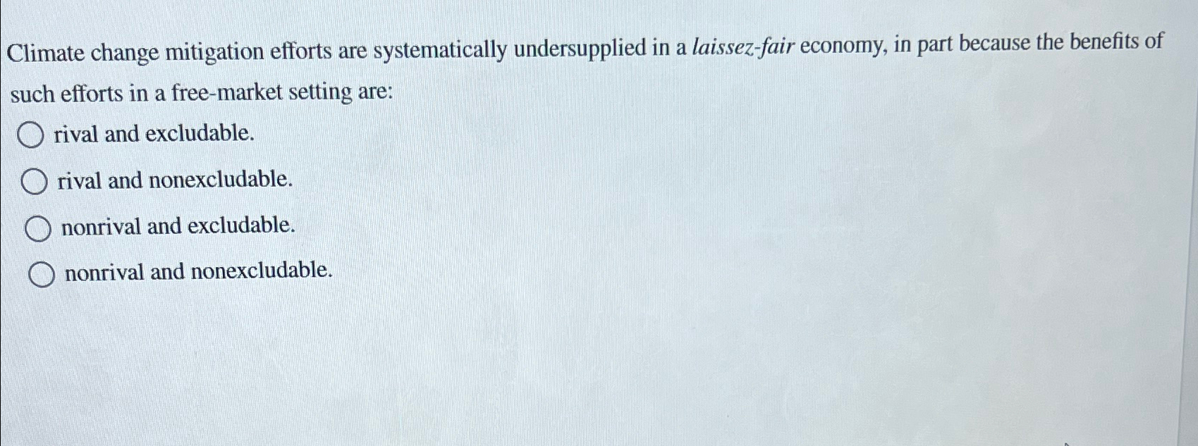 Solved Climate change mitigation efforts are systematically | Chegg.com