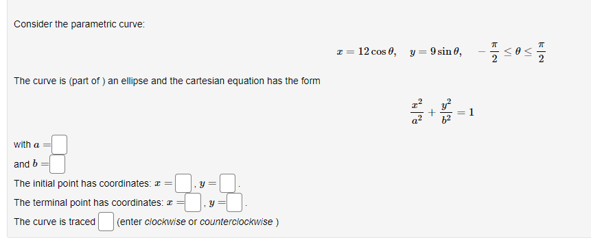 Solved Consider the parametric | Chegg.com