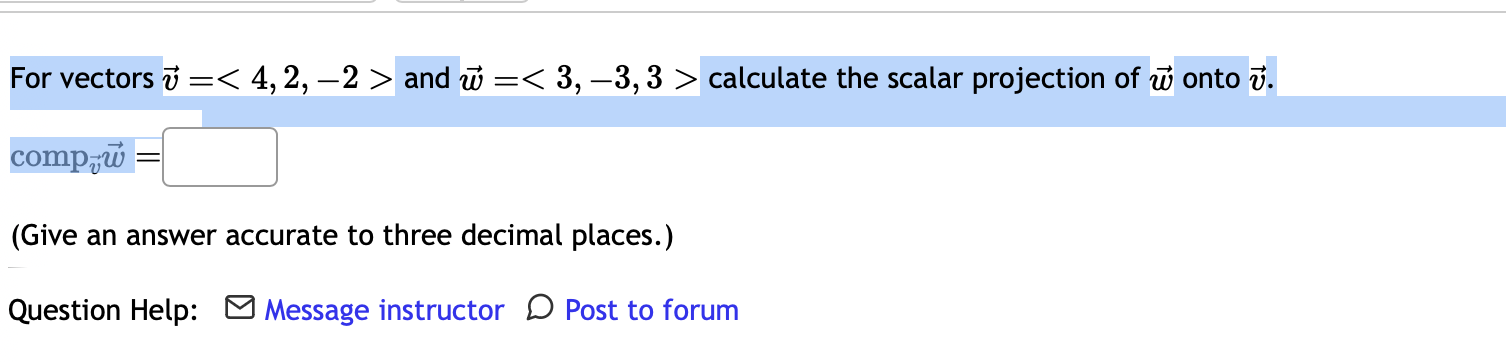 Solved For vectors vec(v)= ﻿and vec(w)= | Chegg.com