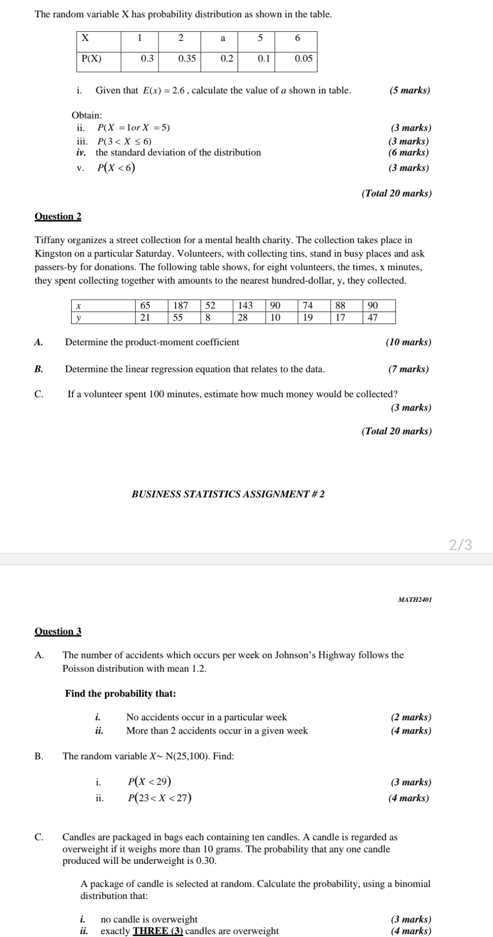 Solved experts please The random variable x ﻿has probability | Chegg.com