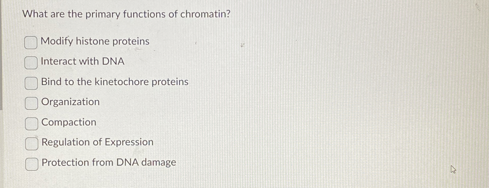 Solved What are the primary functions of chromatin?Modify | Chegg.com