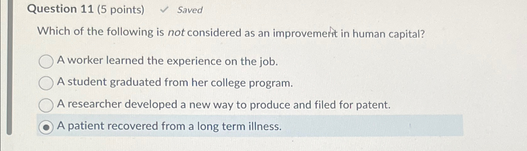Solved Question 11 (5 ﻿points) ﻿SavedWhich of the following | Chegg.com