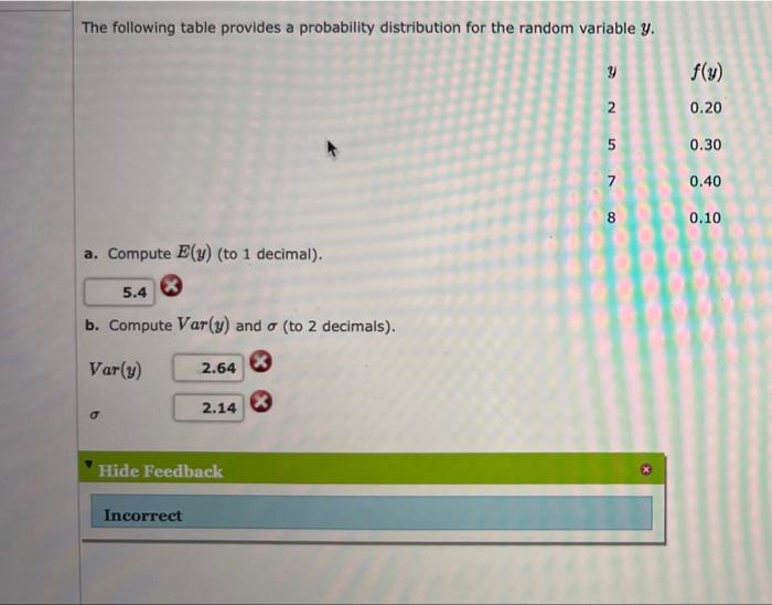 Solved The following table provides a probability | Chegg.com