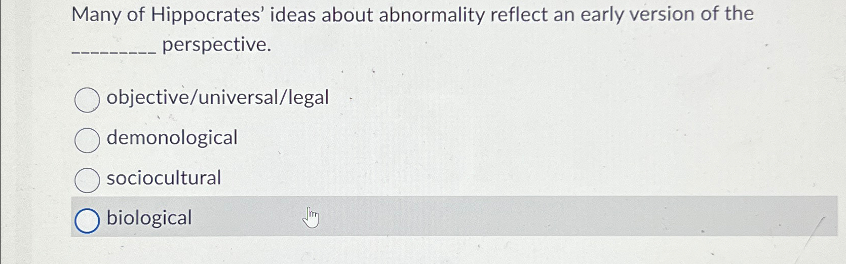 Solved Many of Hippocrates' ideas about abnormality reflect | Chegg.com