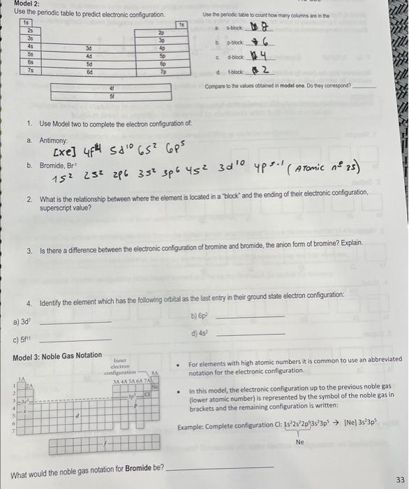 Solved Electron Configuration Learning Objectives - Leam | Chegg.com