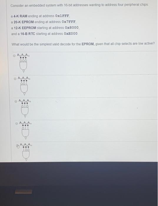 Solved Consider an embedded system with 16-bit addresses | Chegg.com