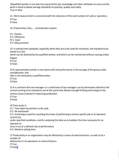 Solved 10qualified worker is one who has acquired the job, | Chegg.com