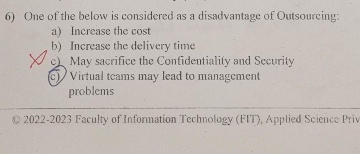 Solved One of the below is considered as a disadvantage of | Chegg.com
