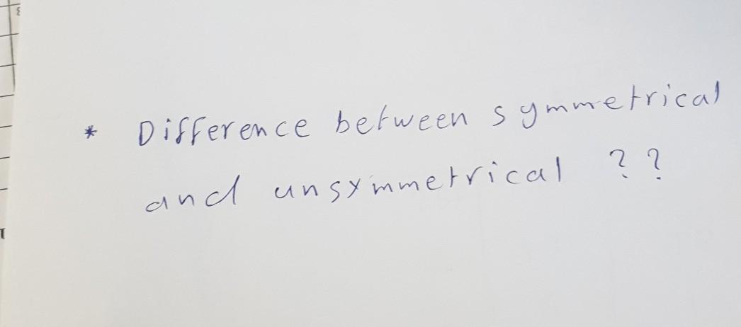 Solved * Difference between symmetrical and unsymmetrical ?? | Chegg.com