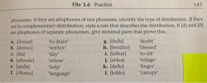 File 3.6 Practice 147 phonemes. If they are | Chegg.com