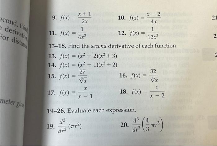 Solved 9. f(x)=2xx+1 10. f(x)=4xx−2 11. f(x)=6x21 12. | Chegg.com
