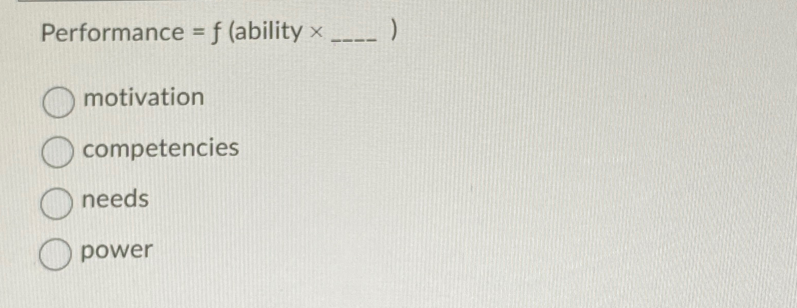 Solved Performance ability | Chegg.com