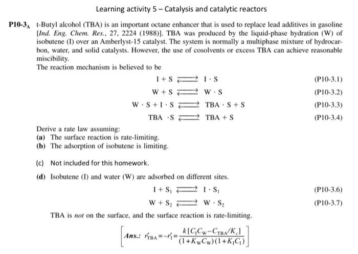 Solved 3. t-Butyl alcohol (TBA) is an important octane | Chegg.com