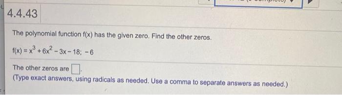 Solved The polynomial function in expanded form is f(x)=0 X | Chegg.com