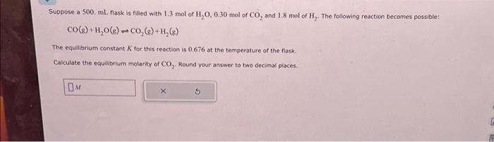 Solved Suppose a 500. mL flask is filled with 1.3 mol of | Chegg.com