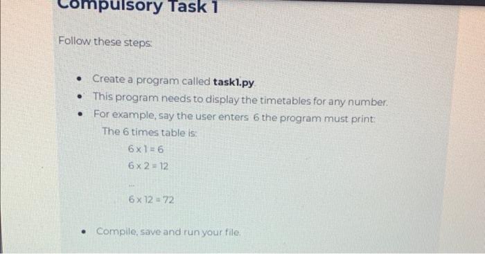 Solved Compulsory Task 1 Follow these steps: • Create a | Chegg.com