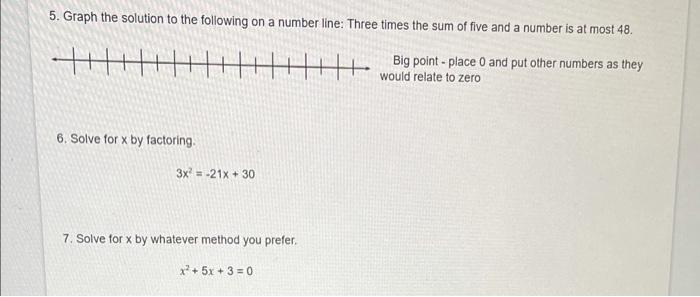 Solved 5. Graph the solution to the following on a number | Chegg.com