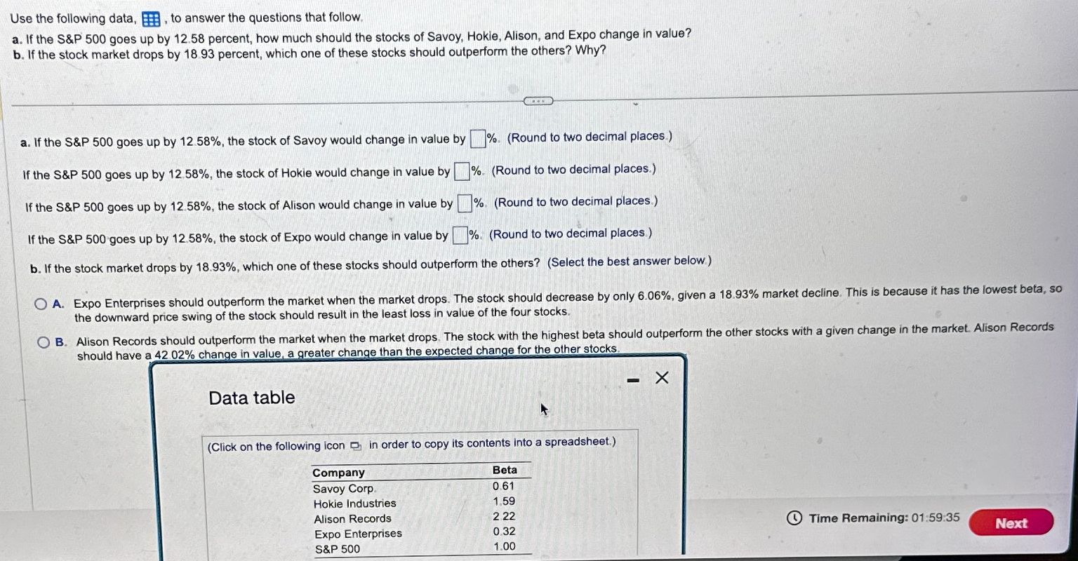 Solved Use the following data, 慗, ﻿to answer the questions | Chegg.com
