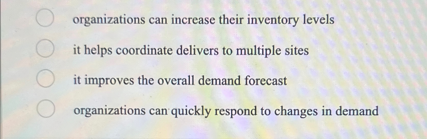 Solved organizations can increase their inventory levelsit | Chegg.com
