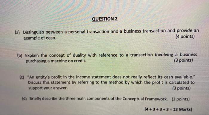 Solved QUESTION 2 (a) Distinguish between a personal | Chegg.com