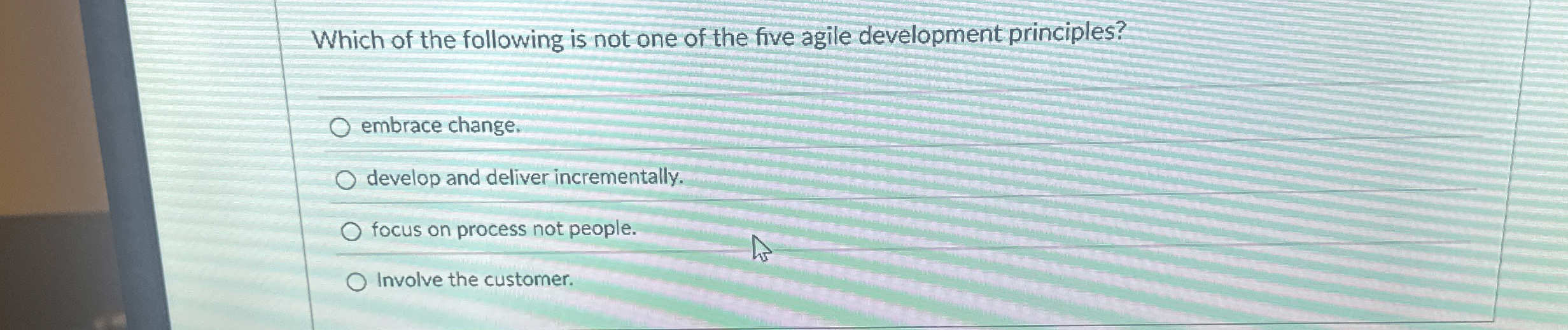Solved Which of the following is not one of the five agile | Chegg.com