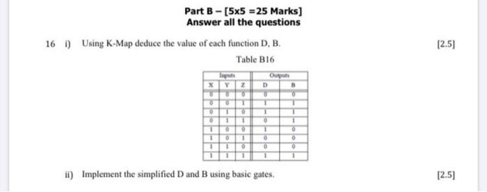 Solved Part B - [5x5 = 25 Marks] Answer all the questions 16 | Chegg.com