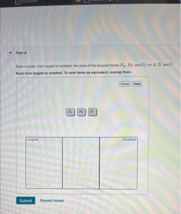 Solved Blocks A, B, and C in the have the same volume.Rank | Chegg.com