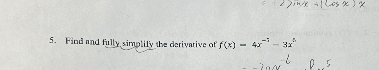 Solved Find and fully simplify the derivative of | Chegg.com