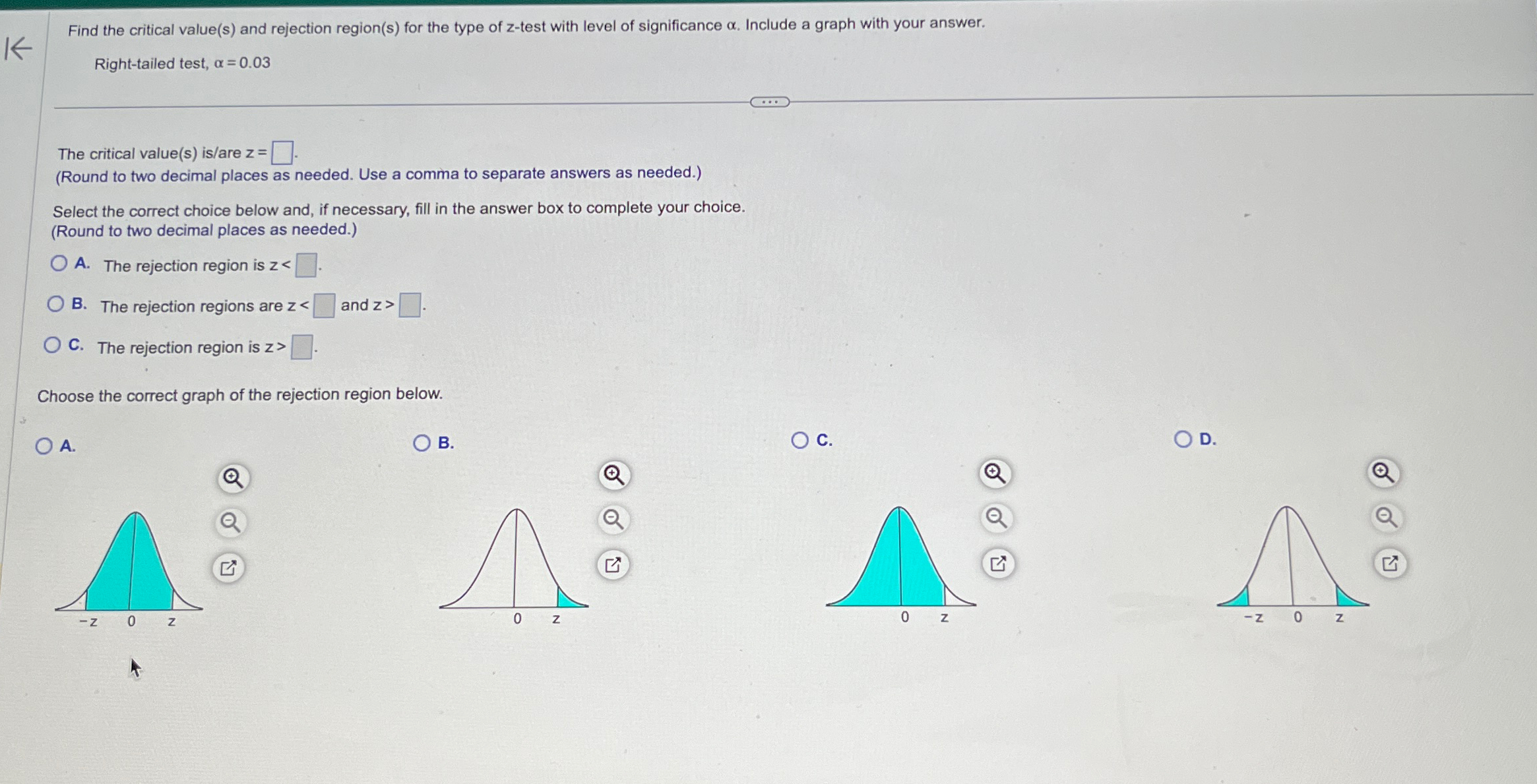 Solved Find the critical value(s) ﻿and rejection region(s) | Chegg.com