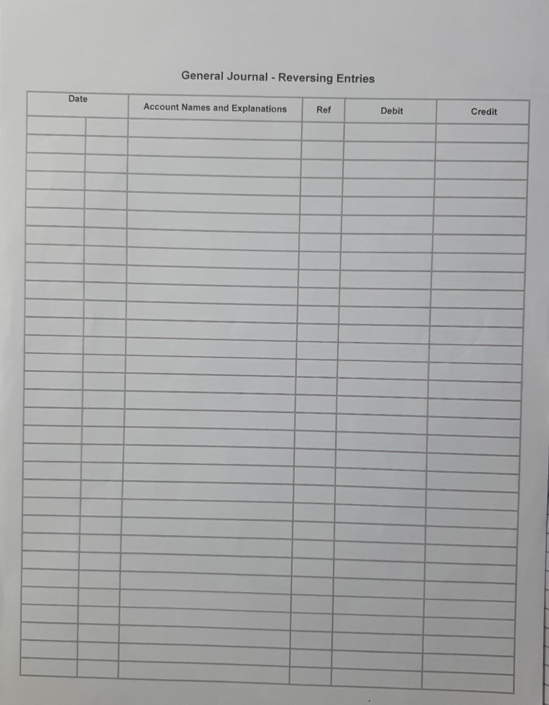 General Journal - Reversing Entries General Journal | Chegg.com