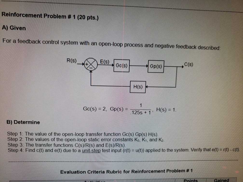Solved Reinforcement Problem # 1 (20 pts. A) Given For a | Chegg.com
