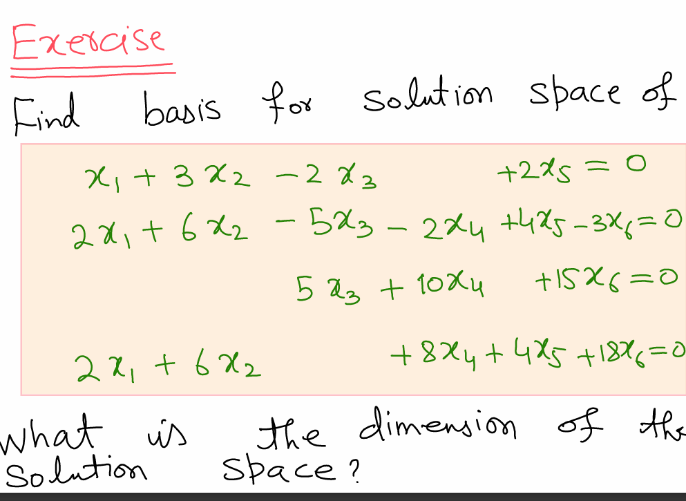 ExerciseFind basis for solution space | Chegg.com