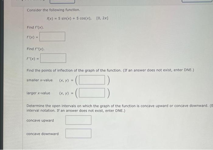 Solved Consider the following function. | Chegg.com