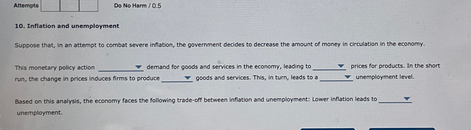 Solved AttemptsDo No Harm / 0.510. ﻿Inflation and | Chegg.com