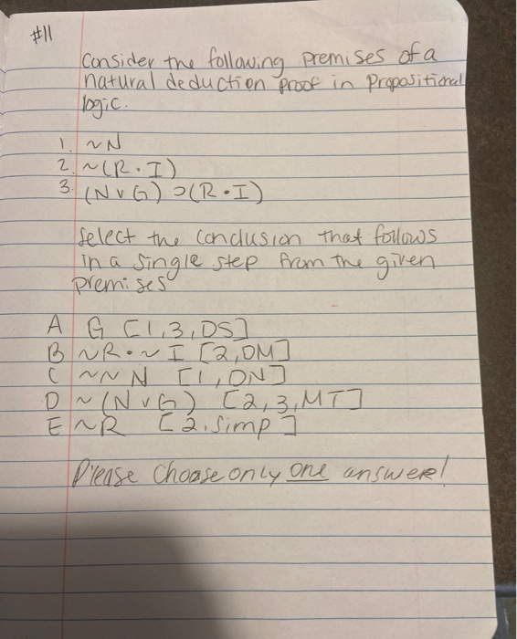 Solved #11 2 ~ 3 Consider the following premises of a | Chegg.com