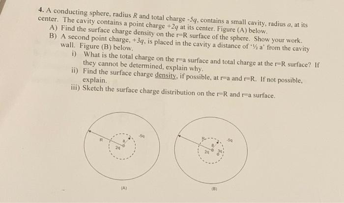 Solved 4. A conducting sphere, radius R and total charge | Chegg.com