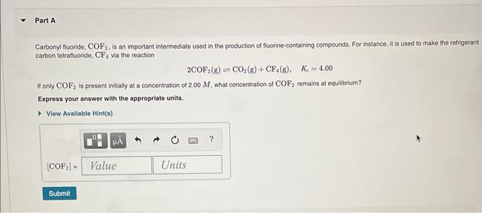 Solved The concentrations of reactants and products for a | Chegg.com
