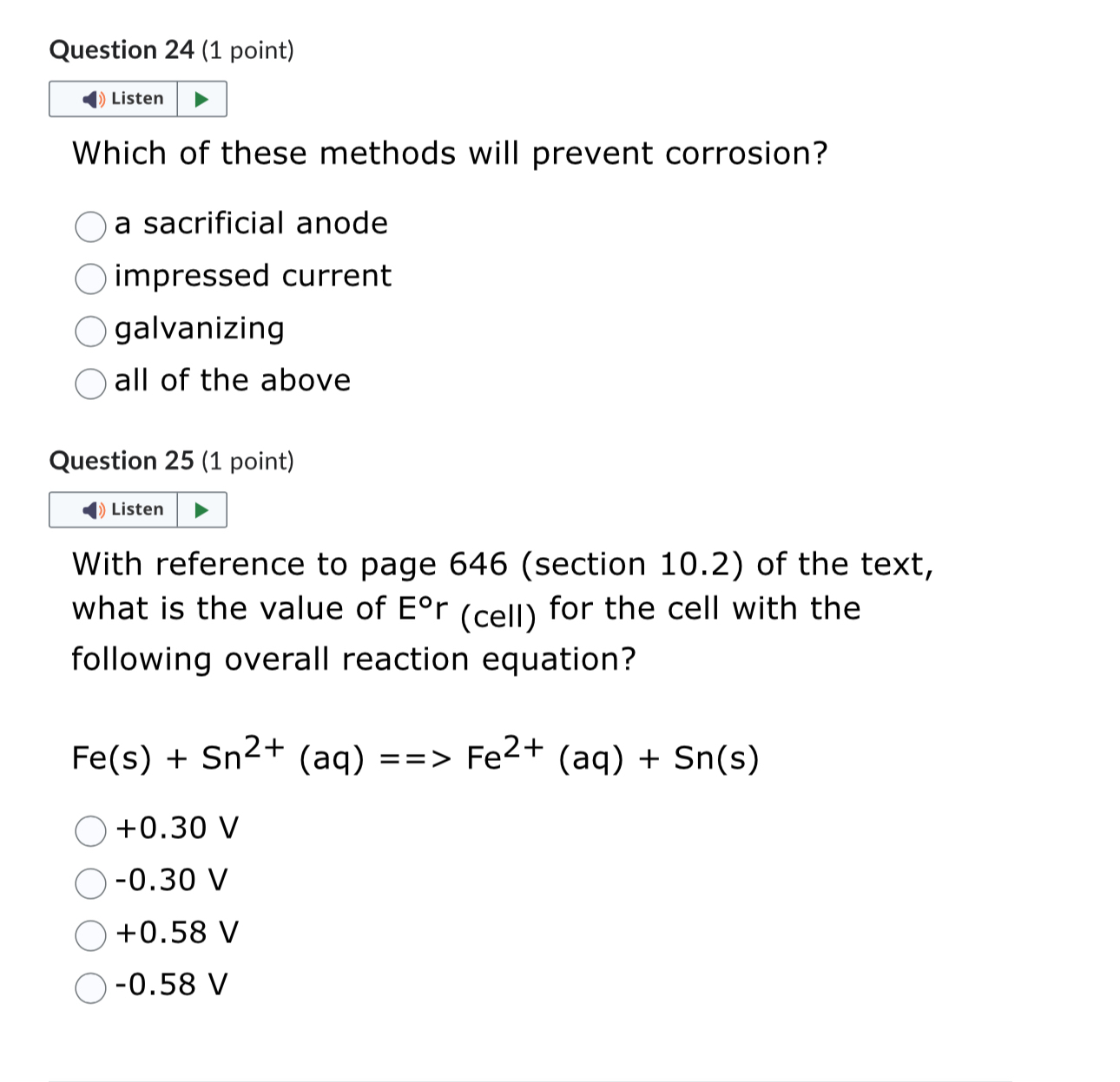 Solved Question 24 (1 ﻿point)ListenWhich of these methods | Chegg.com