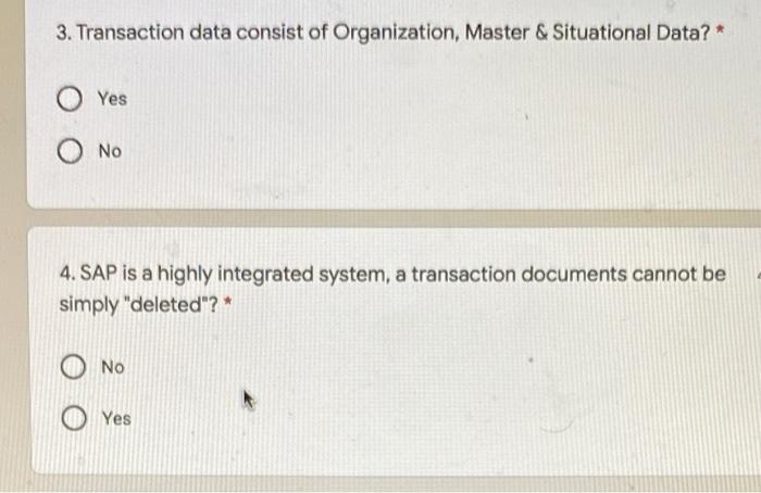 Solved 3. Transaction data consist of Organization, Master & | Chegg.com