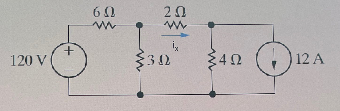 Solved Find Ix current using the superposition principle. | Chegg.com
