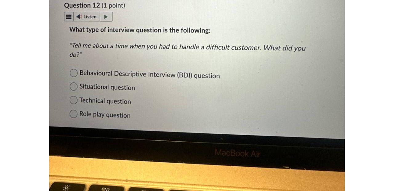 Solved Question 12 (1 point)ListenWhat type of interview | Chegg.com Solved Question 12 (1 point)ListenWhat type of interview | Chegg.com