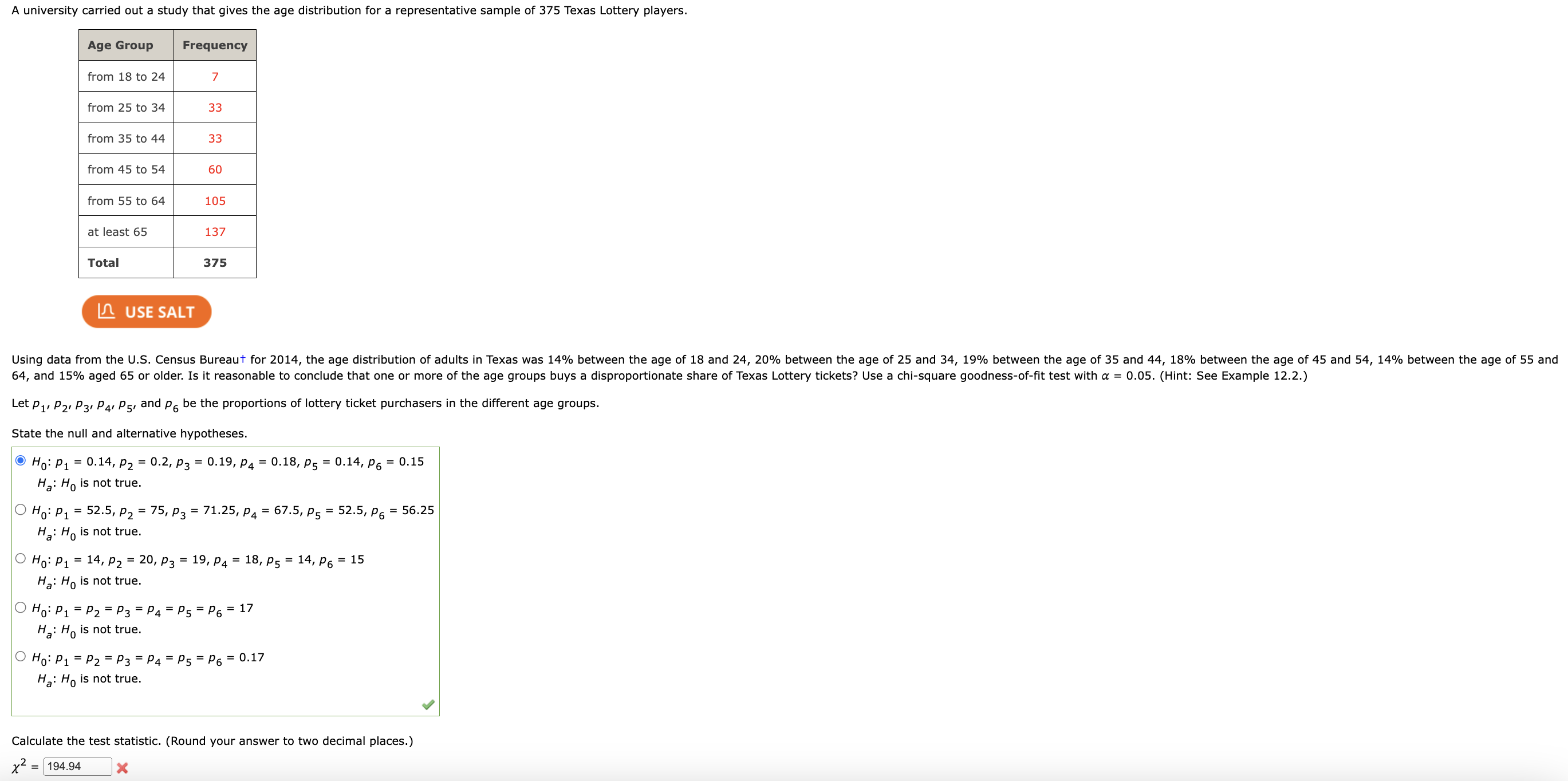 Solved A university carried out a study that gives the age | Chegg.com