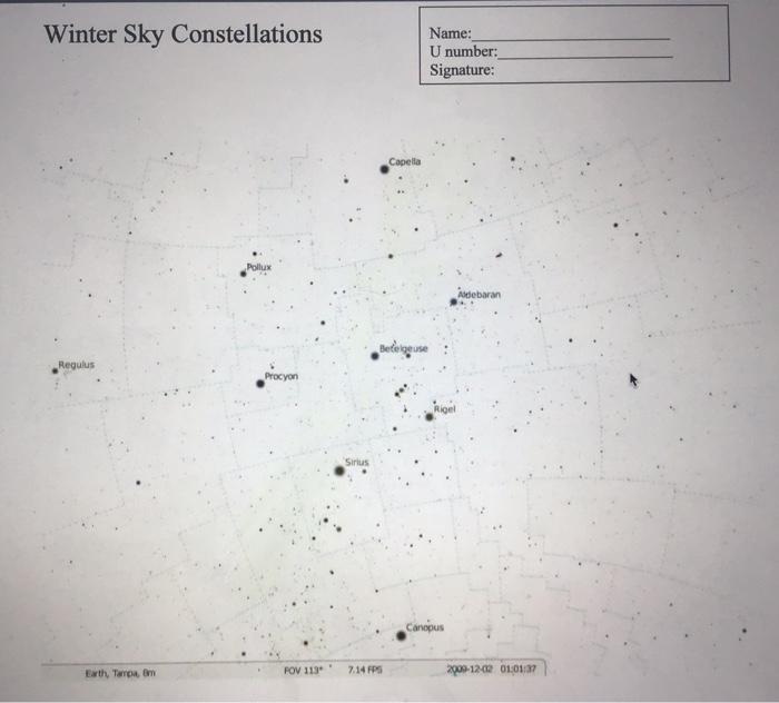Solved \begin{tabular}{ll} Winter Sky Constellations & | Chegg.com