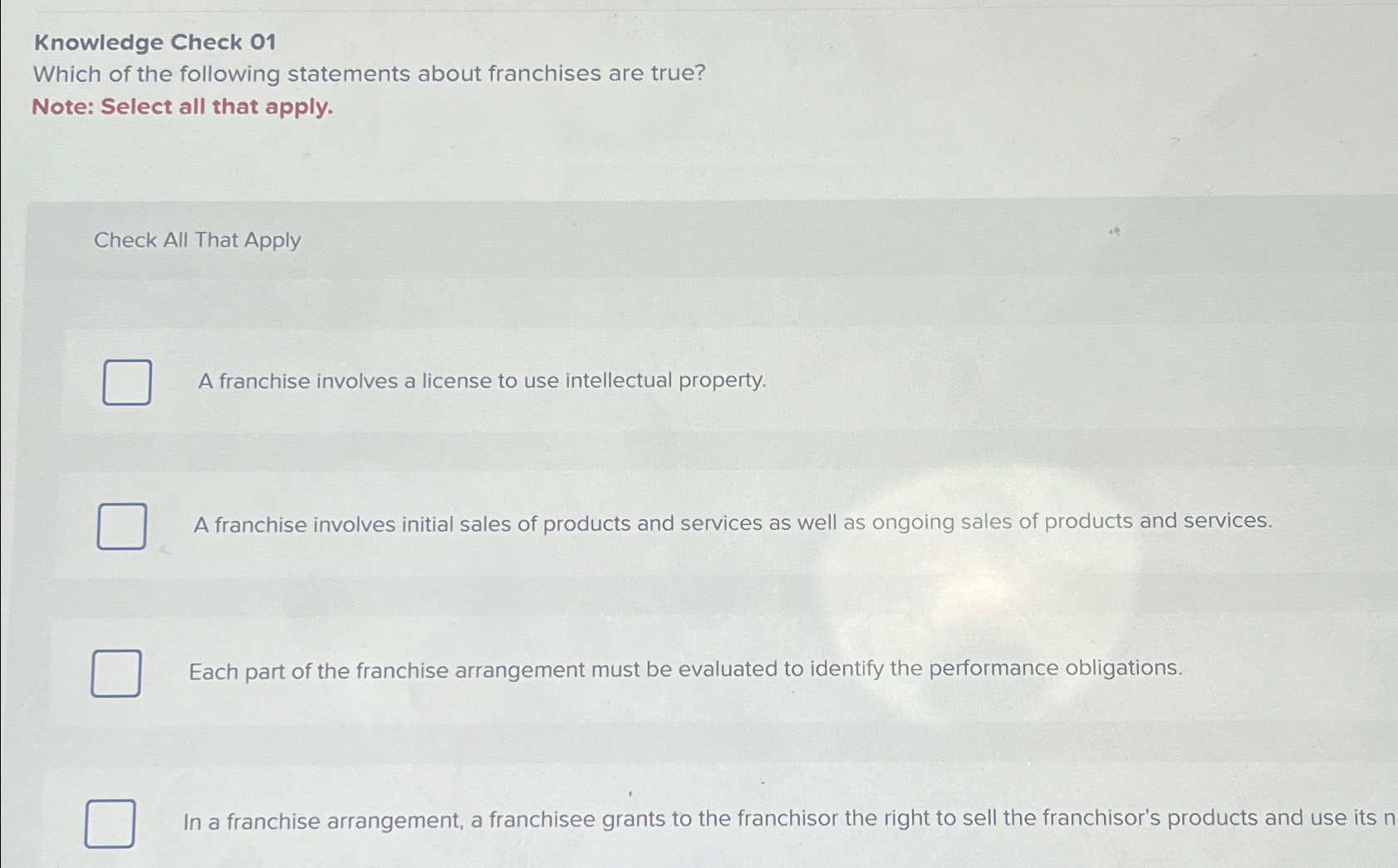 Solved Knowledge Check 01Which of the following statements | Chegg.com