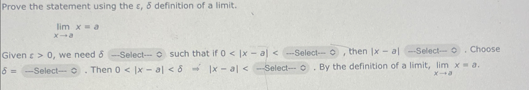 Solved Prove the statement using the ε,δ ﻿definition of a | Chegg.com