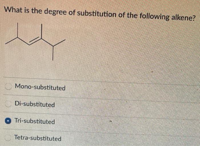 Solved What is the degree of substitution of the following | Chegg.com