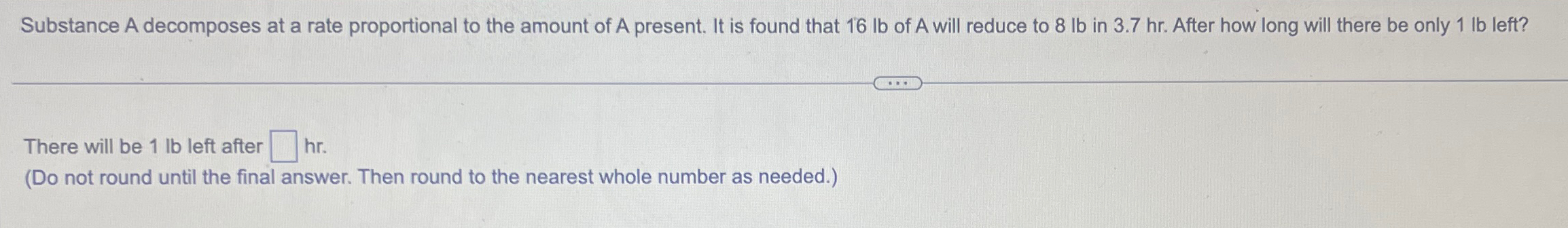 Solved Substance A decomposes at a rate proportional to the | Chegg.com