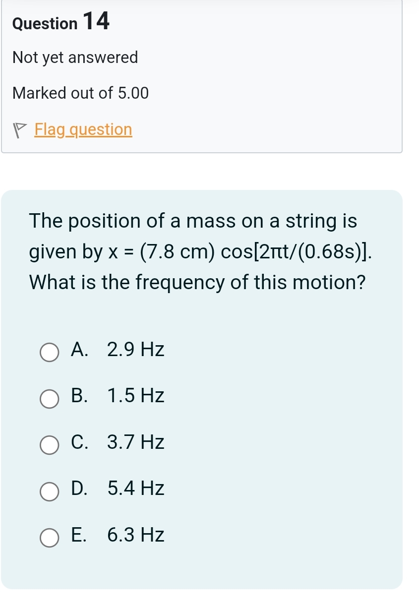 Solved The position of a mass on a string isgiven by | Chegg.com